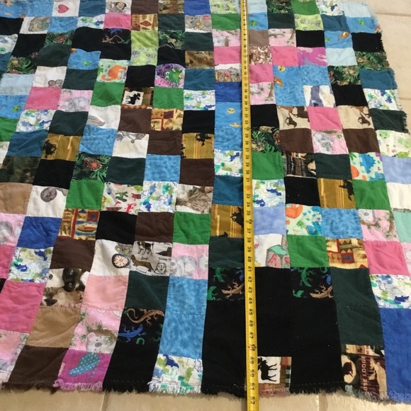 Handmade | Bedding | Handmade Colorful Patchwork Rag Quilt Aprox 5x5 ...
